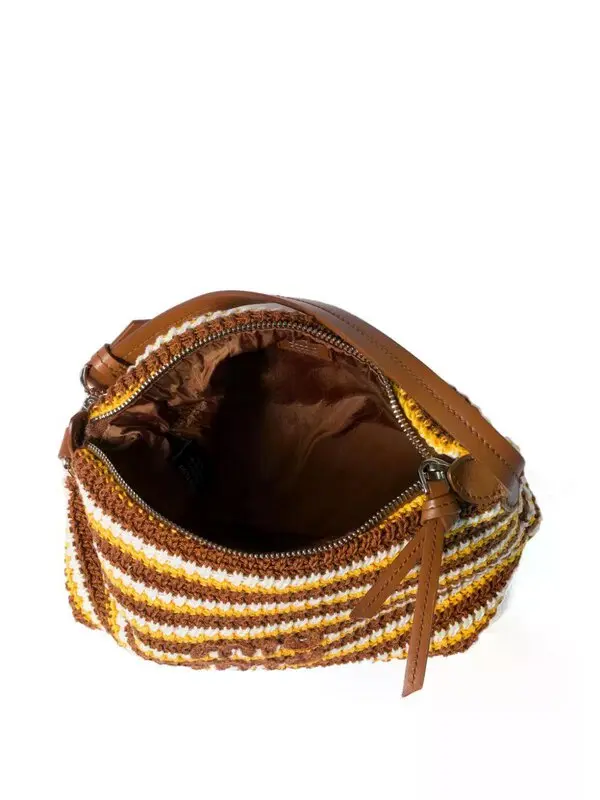 Miu Miu Crochet Pouch With Leather Handle