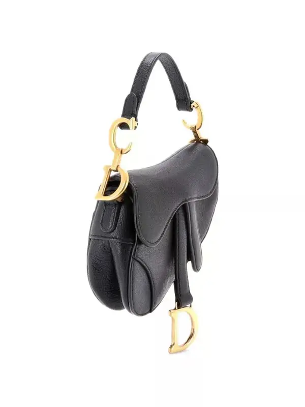 Dior Saddle Leather Micro Satchel Handbag - Black