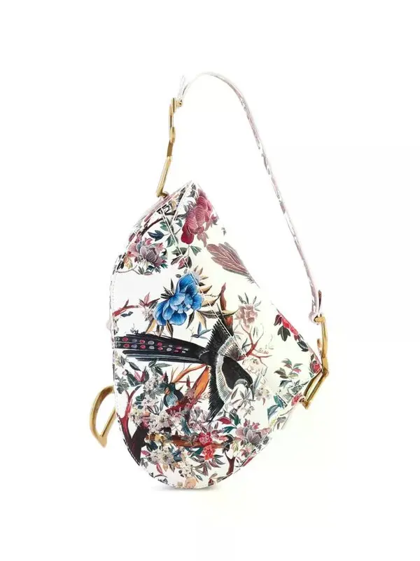 Dior Saddle Handbag With Strap Printed Leather Medium - Multicolour