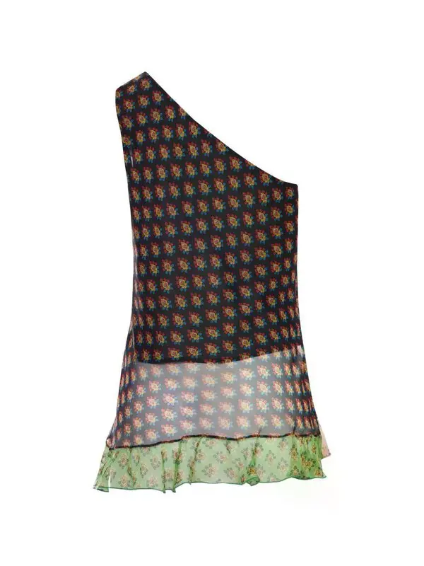 Etro Asymmetric Floral Print Blouse