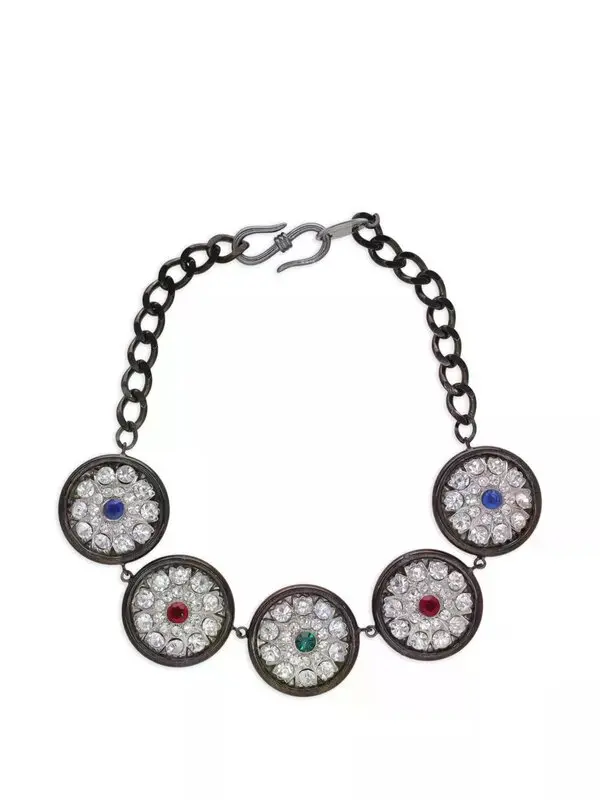 BOZART Crystal-embellished Necklace - Silver