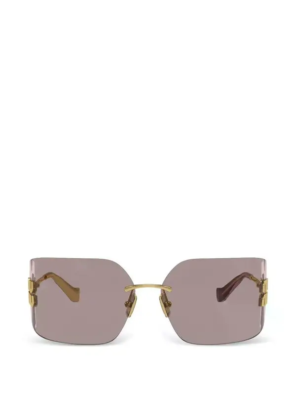 Miu Miu Logo Square-frame Sunglasses - Purple