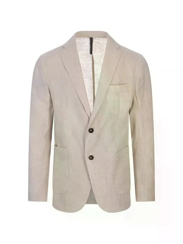 RUSSOCAPRI Button Single-breasted Linen Blazer
