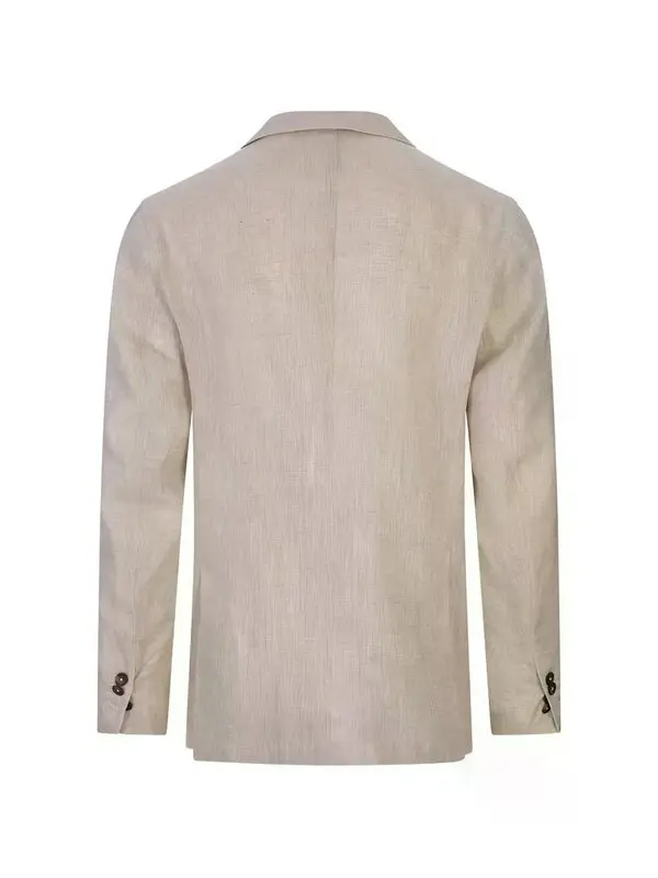 RUSSOCAPRI Button Single-breasted Linen Blazer