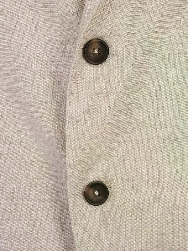 RUSSOCAPRI Button Single-breasted Linen Blazer