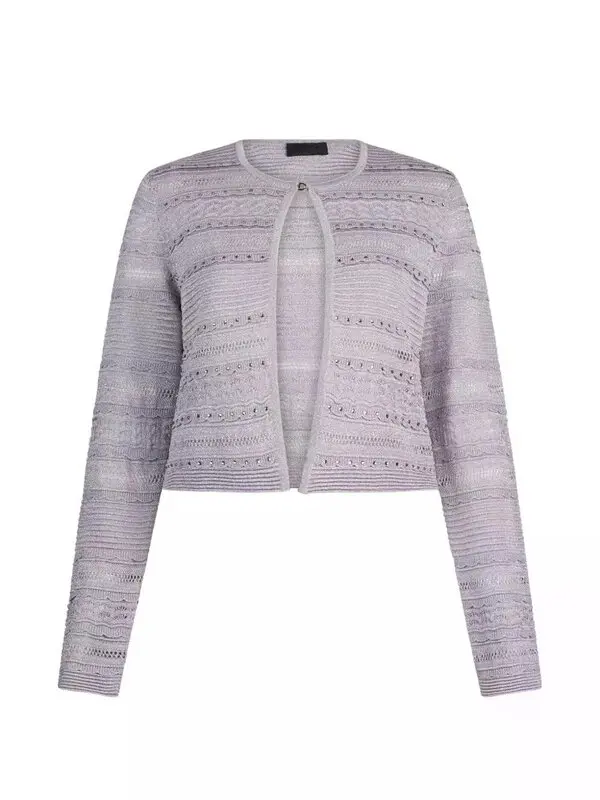 Liu Jo Openwork Knit Cardigan - Grey