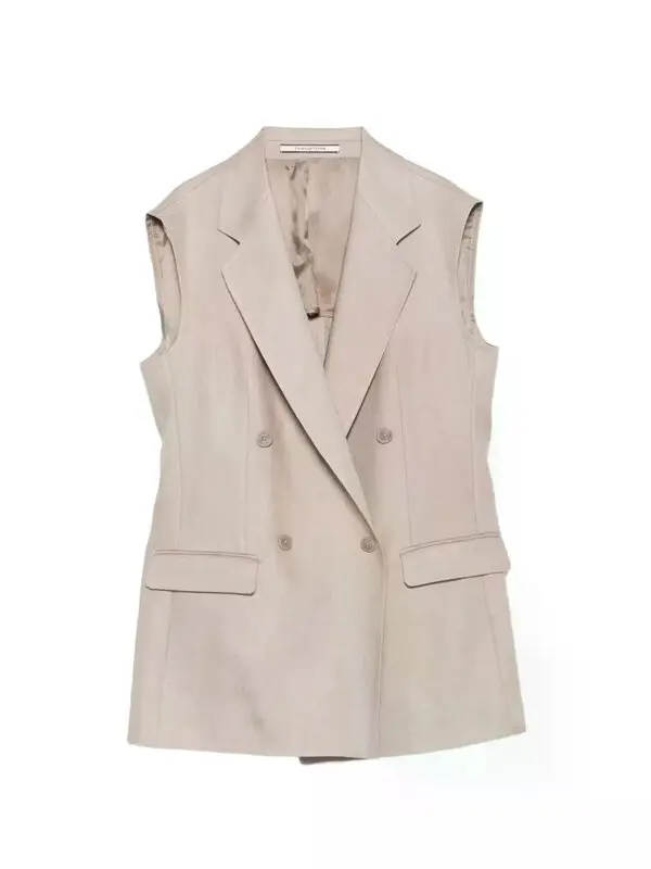 Tagliatore Double-breasted Linen Waistcoat - Neutrals