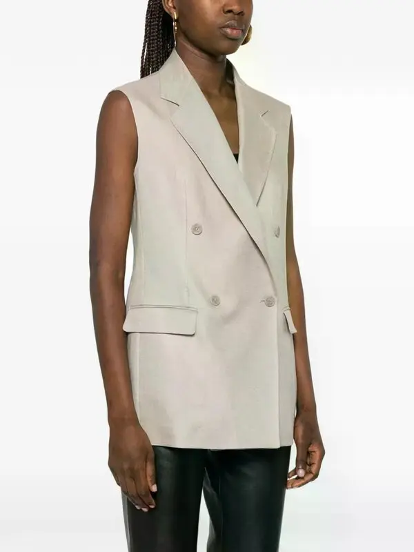 Tagliatore Double-breasted Linen Waistcoat - Neutrals