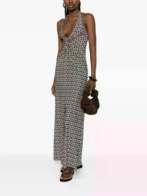 IU RITA MENNOIA Patterned Halter Dress