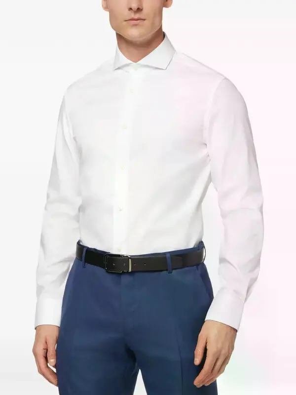 Boggi Milano Naples-collar Pinpoint Cotton Shirt