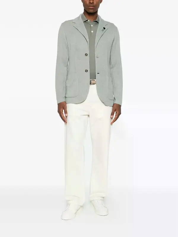 LARDINI Patch Pocket Blazer - Green