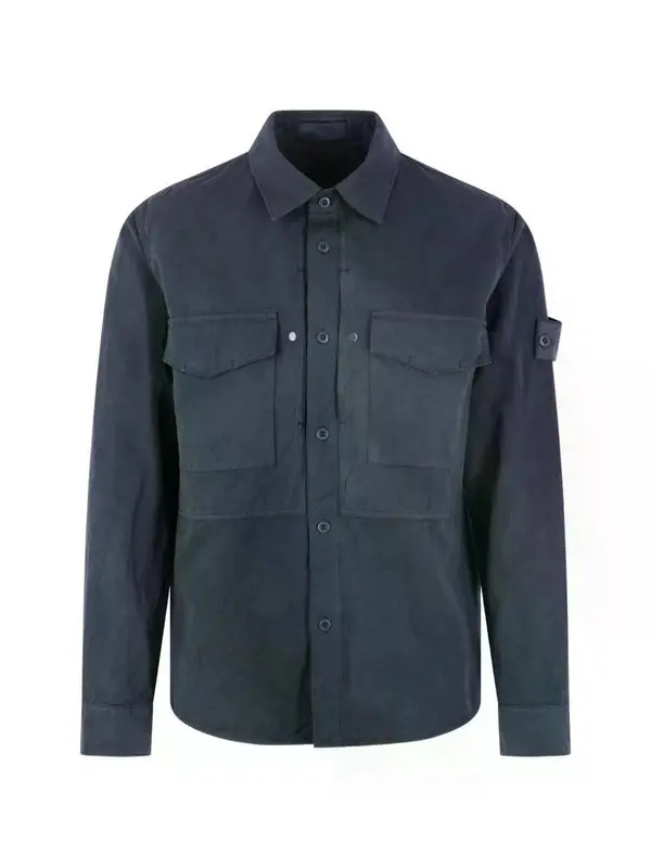 Stone Island Ghost Buttoned Badge Shirt - Blue