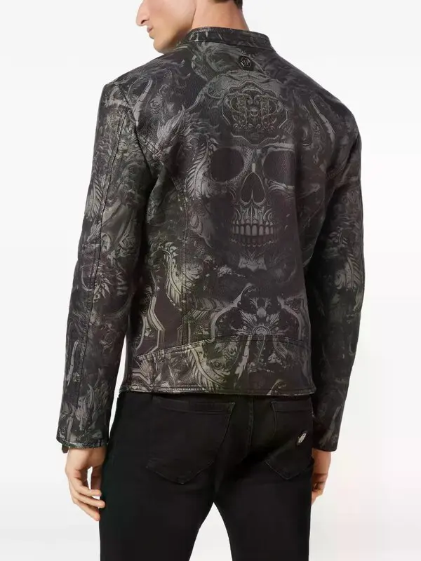 Philipp Plein Skull Studded Biker Jacket
