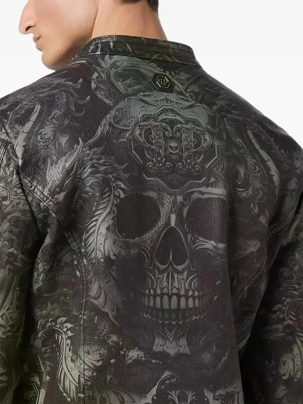 Philipp Plein Skull Studded Biker Jacket