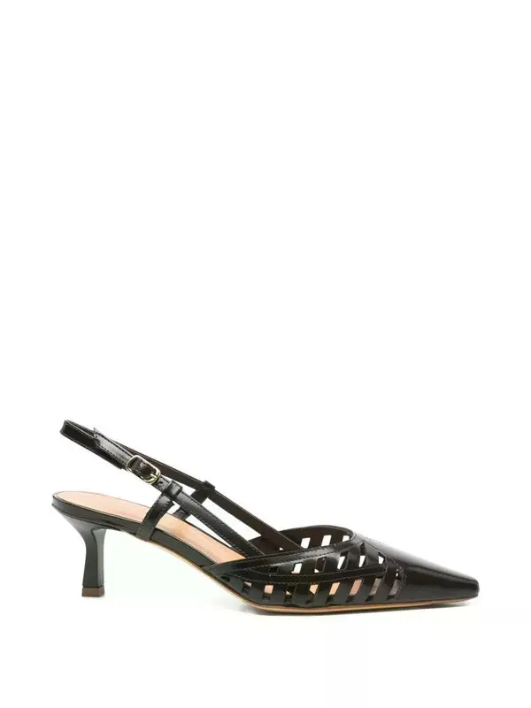 JULIE DEE Woven Slingback Pumps - Brown