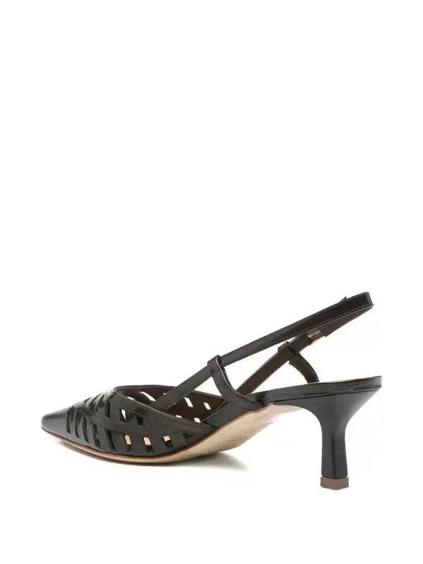 JULIE DEE Woven Slingback Pumps - Brown