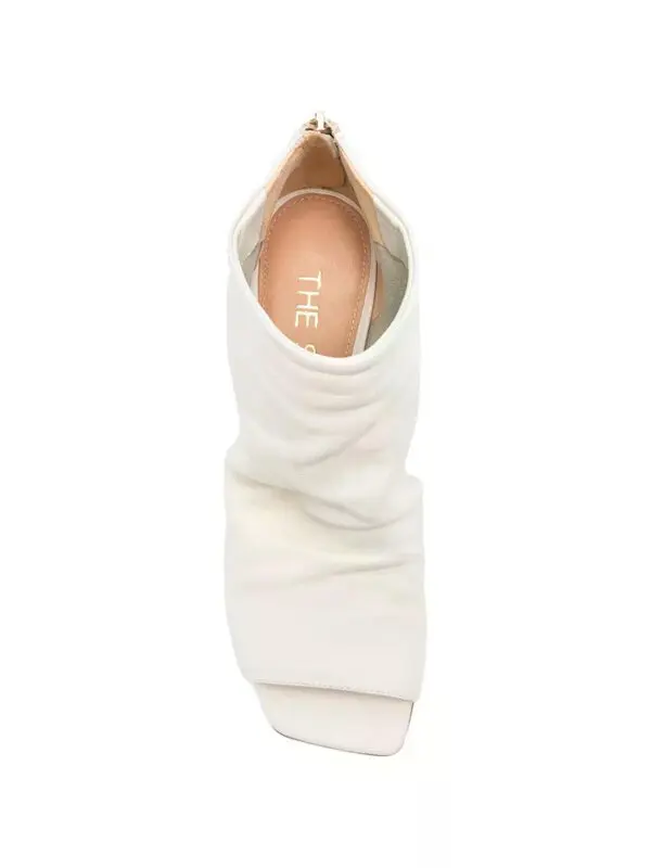 THE SELLER S Open-toe Ruched Ankle Boots With Zip Fastening - Neutrals
