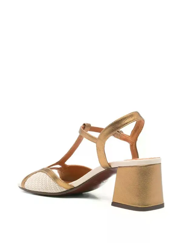 Chie Mihara T-strap Perforated Sandals - Gold