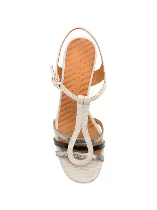 Chie Mihara Metallic T-strap Sandals - Neutrals