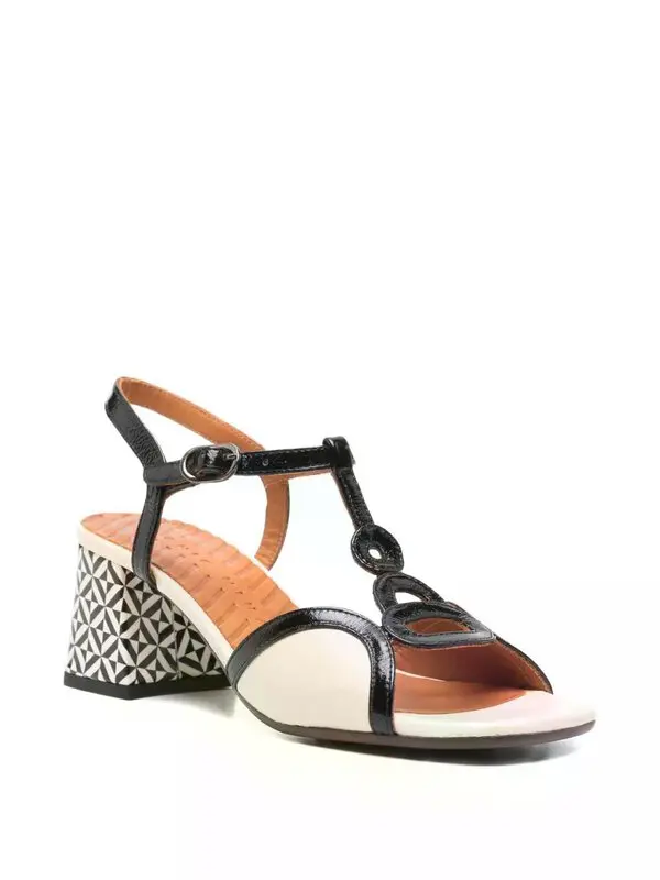 Chie Mihara Patterned T-strap Sandals - Neutrals