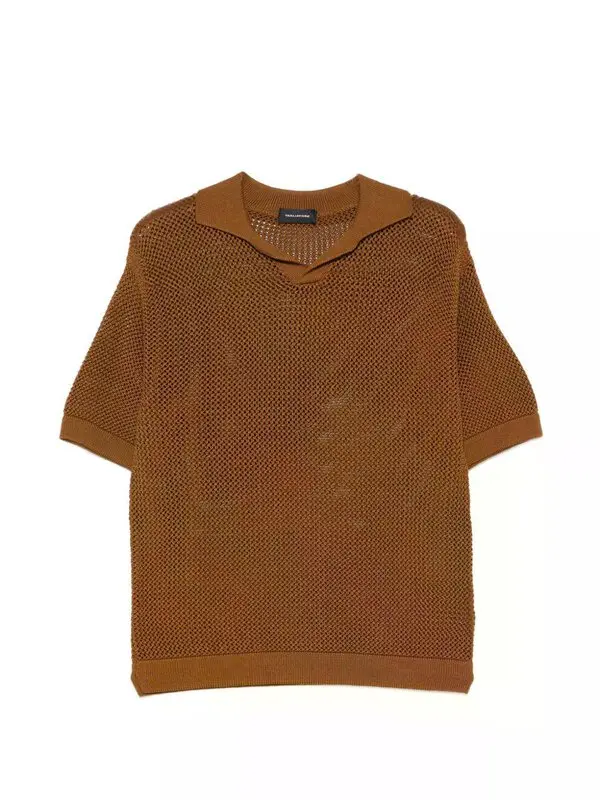Tagliatore Open Knit T-shirt - Brown