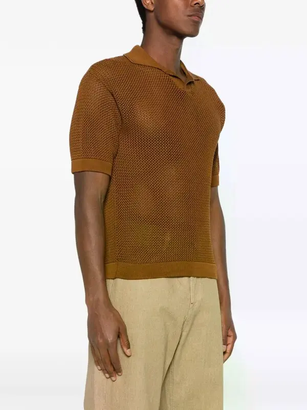 Tagliatore Open Knit T-shirt - Brown