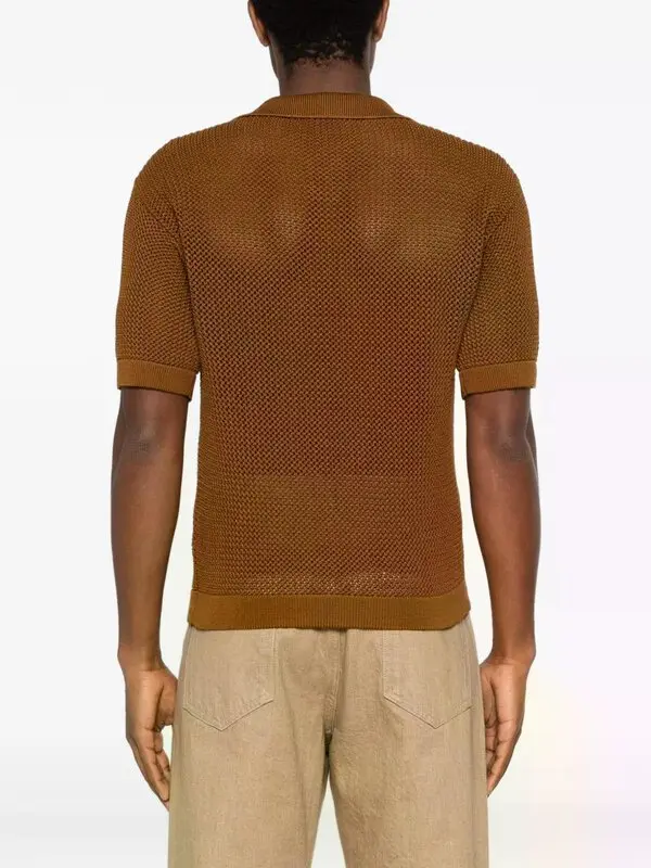 Tagliatore Open Knit T-shirt - Brown
