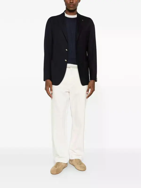 Tagliatore Button Notched Lapel Jacket - Blue