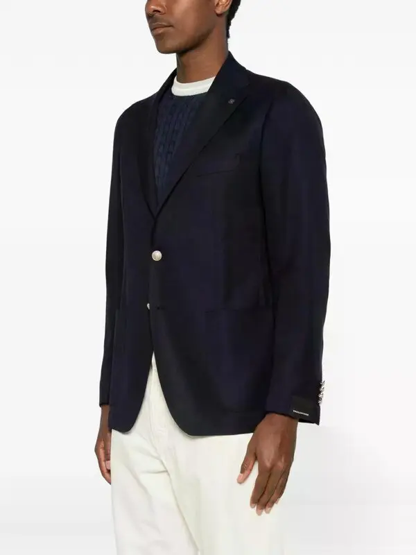 Tagliatore Button Notched Lapel Jacket - Blue