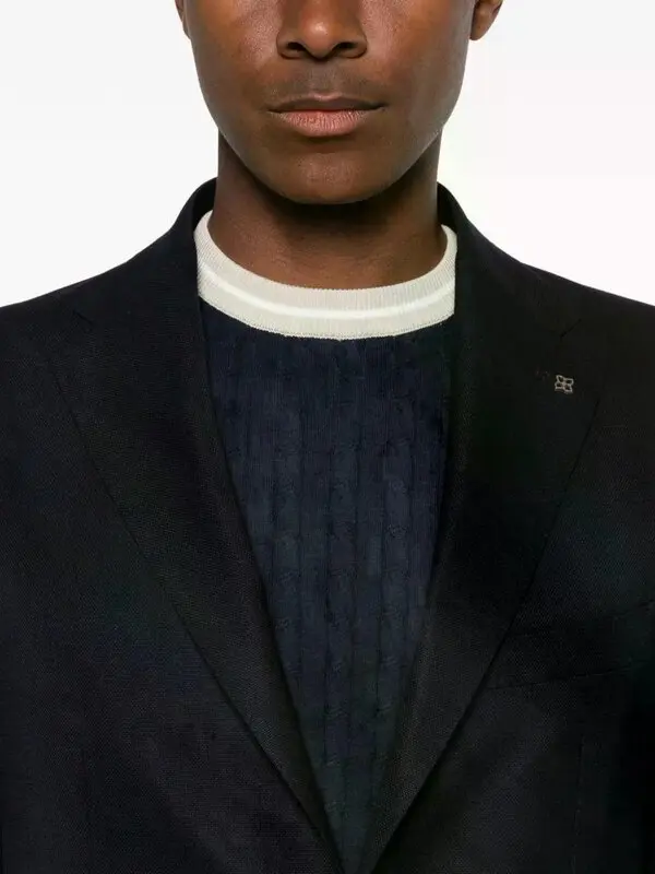 Tagliatore Button Notched Lapel Jacket - Blue