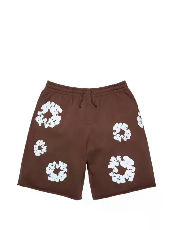 DENIM TEARS Floral-print Shorts - Brown