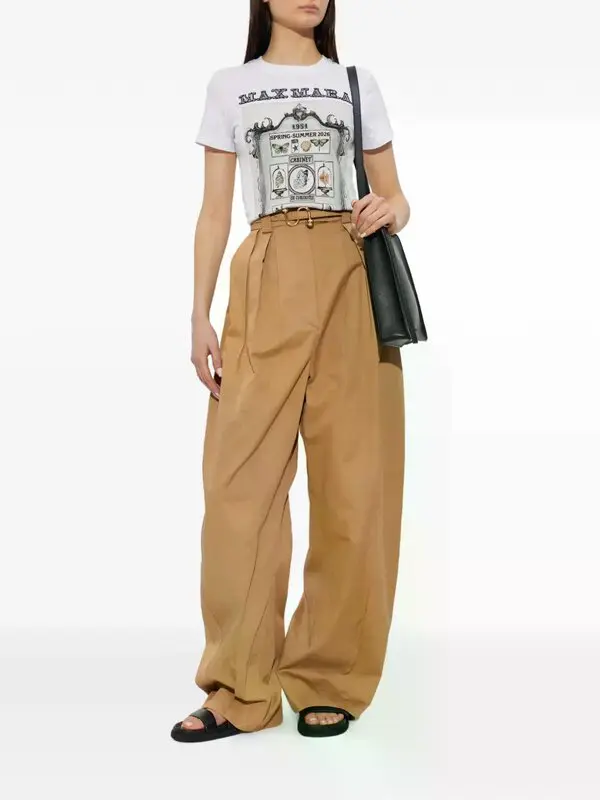Sportmax Pleated Belted Trousers - Neutrals