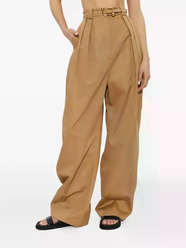 Sportmax Pleated Belted Trousers - Neutrals