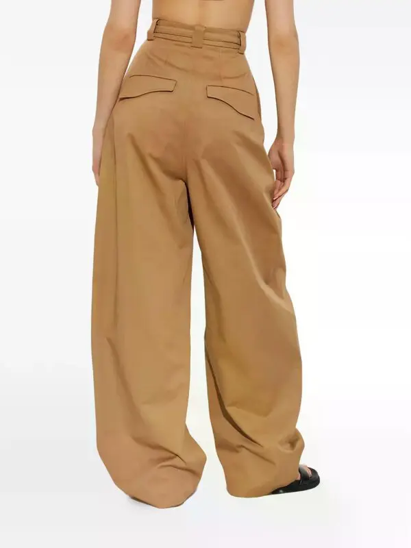 Sportmax Pleated Belted Trousers - Neutrals
