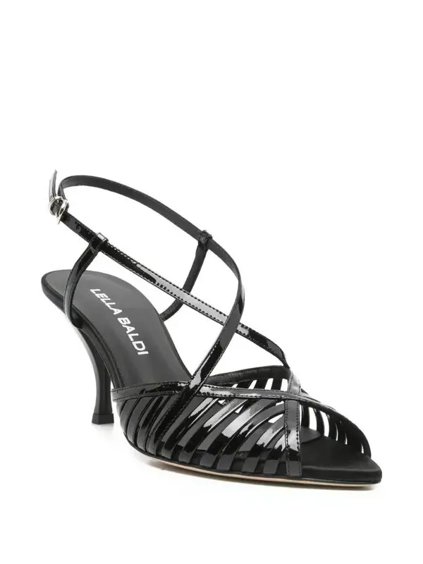 LELLA BALDI Open-toe Strap Sandals - Black