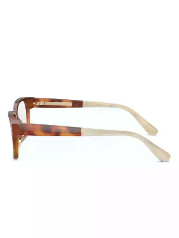 Brunello Cucinelli Tortoiseshell-effect Square Frame Glasses