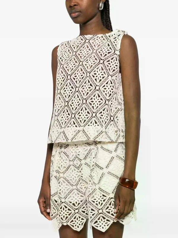 Herno Geometric Crochet Top
