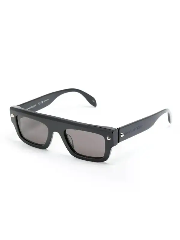 Alexander McQueen Logo-engraved Rectangular Sunglasses