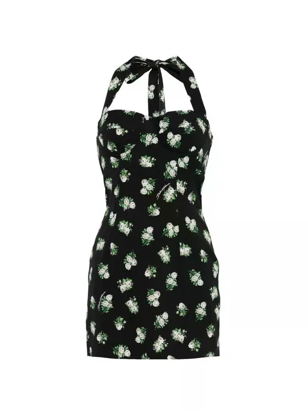 Dolce & Gabbana Halterneck Floral Mini Dress