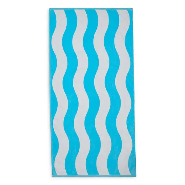 Aqua Wave Stripe Beach Towel Exclusive - Aqua