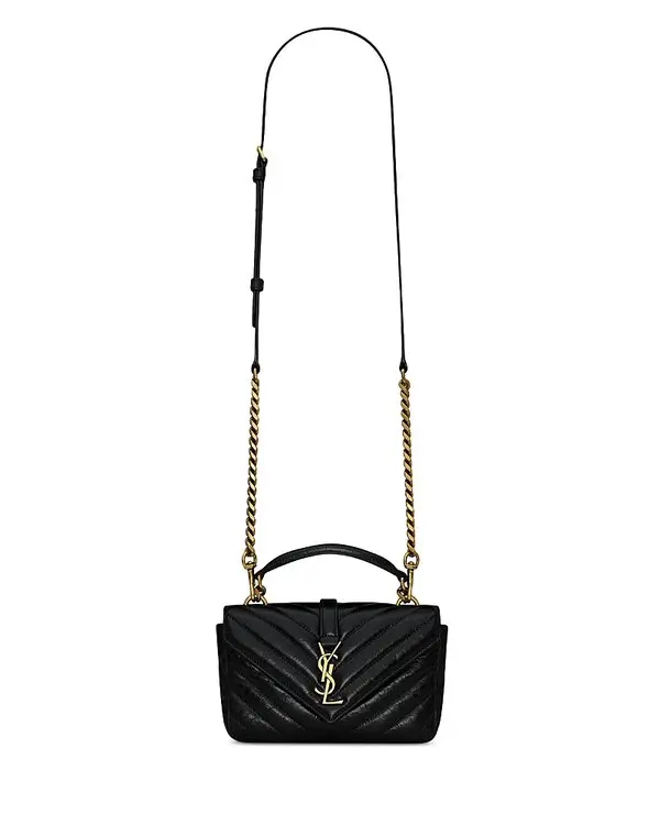 Saint Laurent College Mini Chain Bag - Black