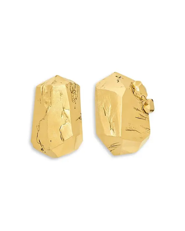 Saint Laurent Organic Earrings - Brass Gold