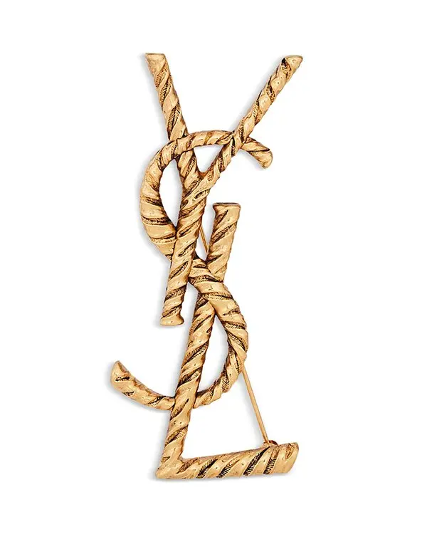 Saint Laurent Cassandre Brooch - Gold