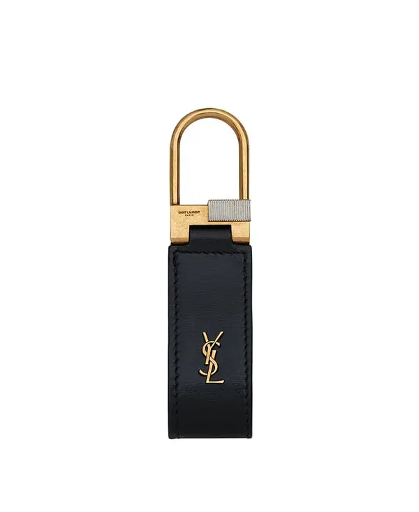 Saint Laurent Tiny Cassandre Keyring - Black