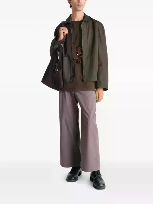 LEMAIRE Leather-collar Twill Jacket