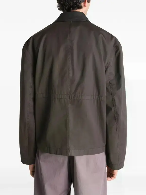 LEMAIRE Leather-collar Twill Jacket