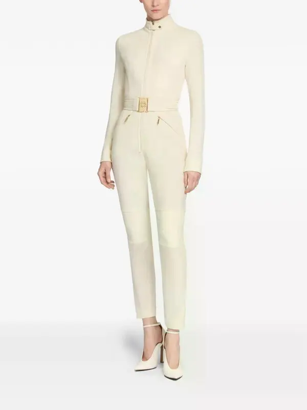 Elie Saab Belted Turtleneck Jumpsuit