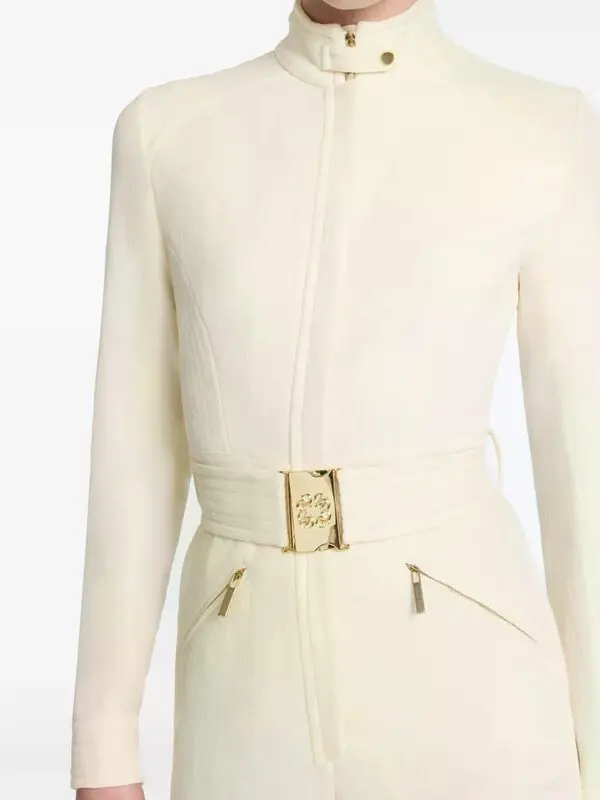 Elie Saab Belted Turtleneck Jumpsuit