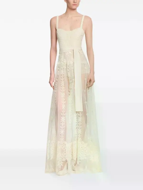 Elie Saab Sleeveless Tulle Maxi Dress