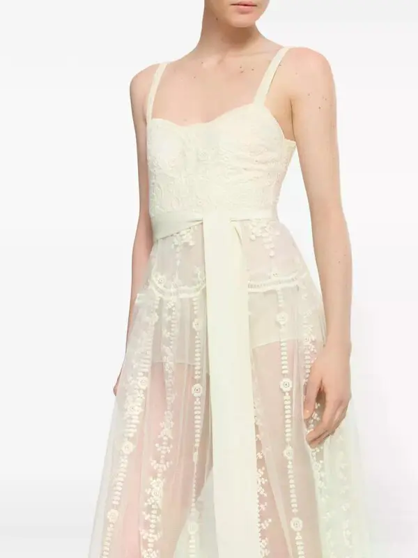 Elie Saab Sleeveless Tulle Maxi Dress